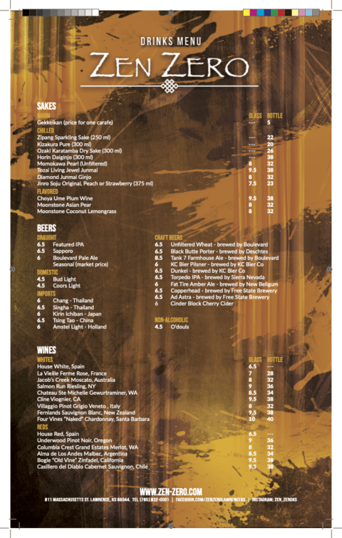 Drinks | Zen Zero